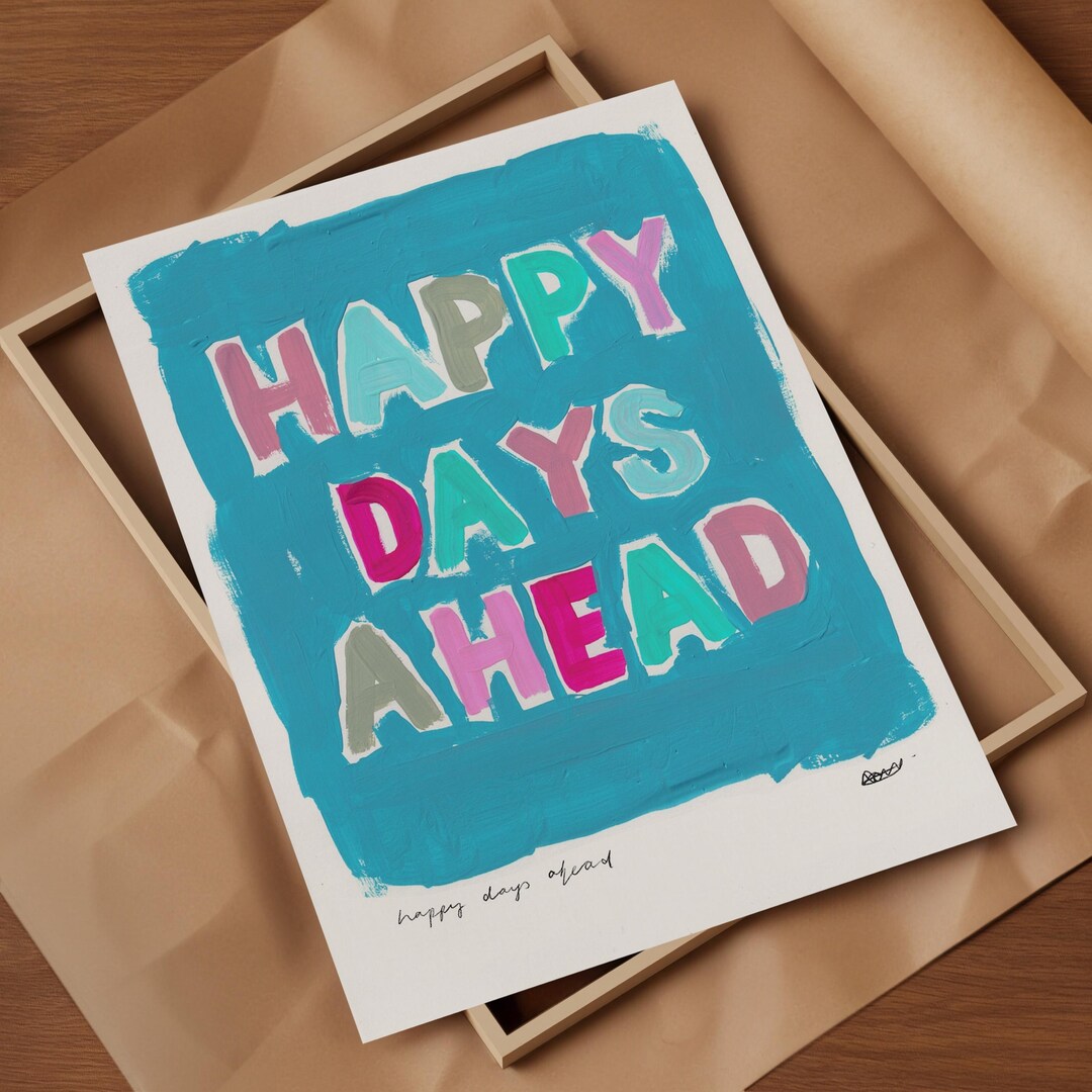 Happy Days Painting Art Print / Hand Painted Abstract Art Print ...