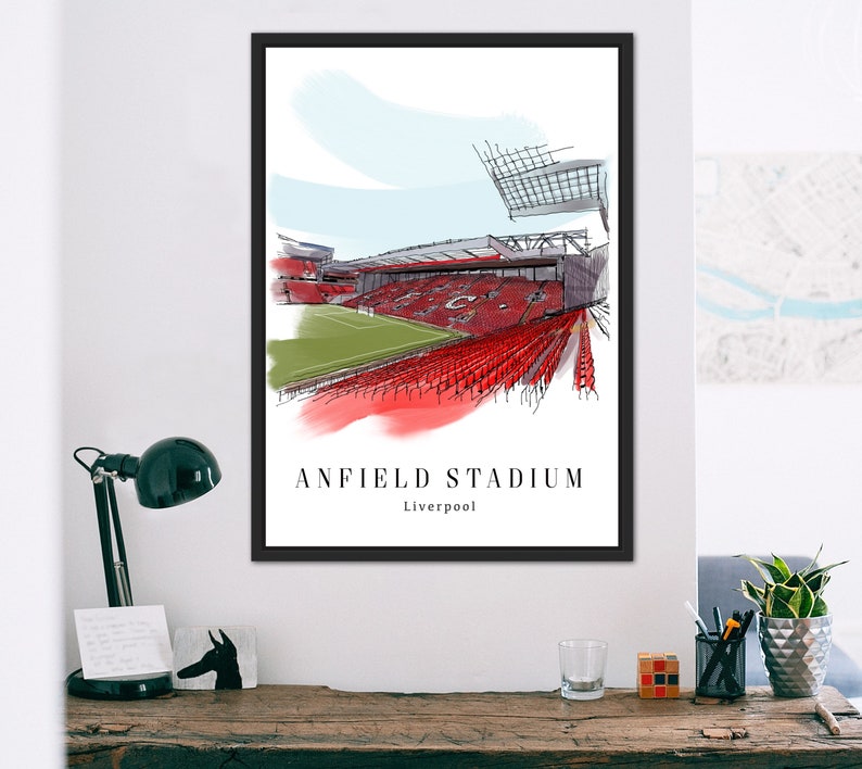 Anfield Art Print / Liverpool Wall Art / Football Art Print / | Etsy