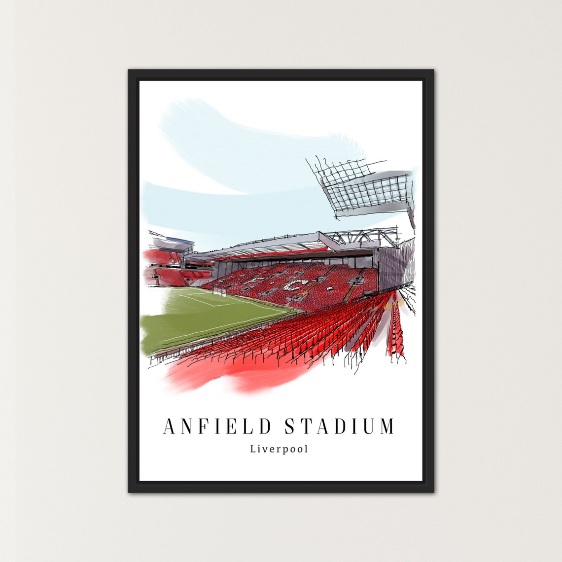 Anfield Art Print / Liverpool Wall Art / Football Art Print / | Etsy