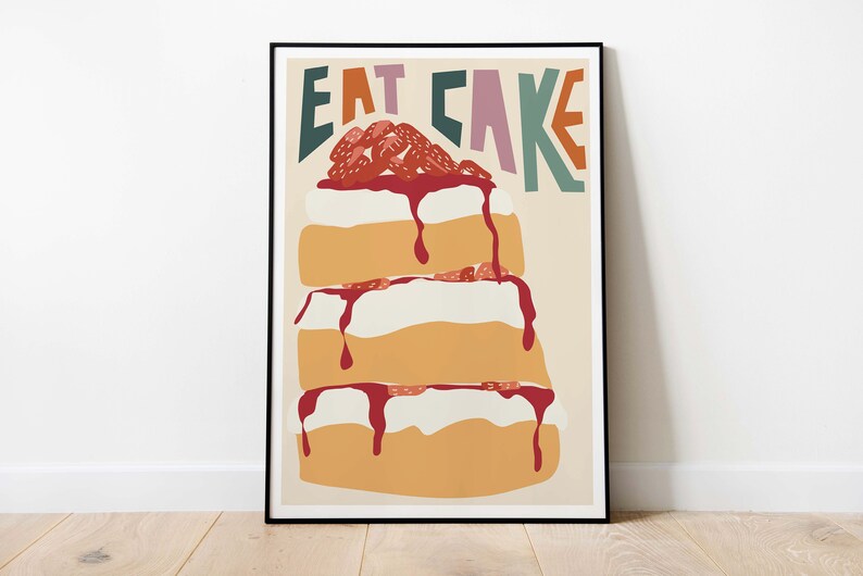 Cake Art Print / Kitchen Wall Art / Art for Kitchen / Art for - Etsy