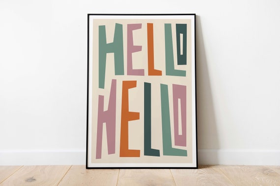 Hello Hello Art Print / Hall Wall Art / Art for Hallway / - Etsy