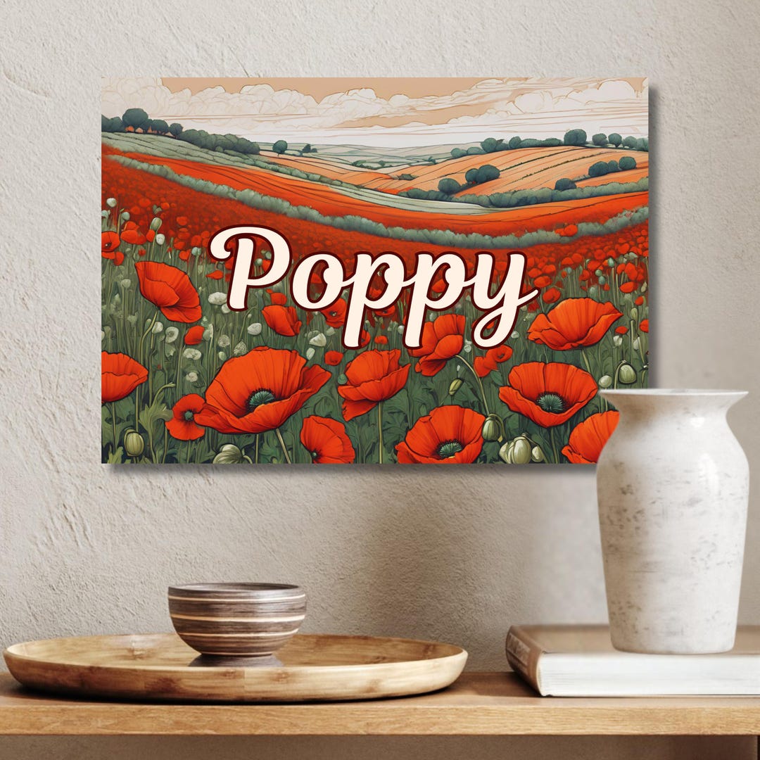POPPY Printable A4 Poster - Printable A4 Landscape Poster With Name ...