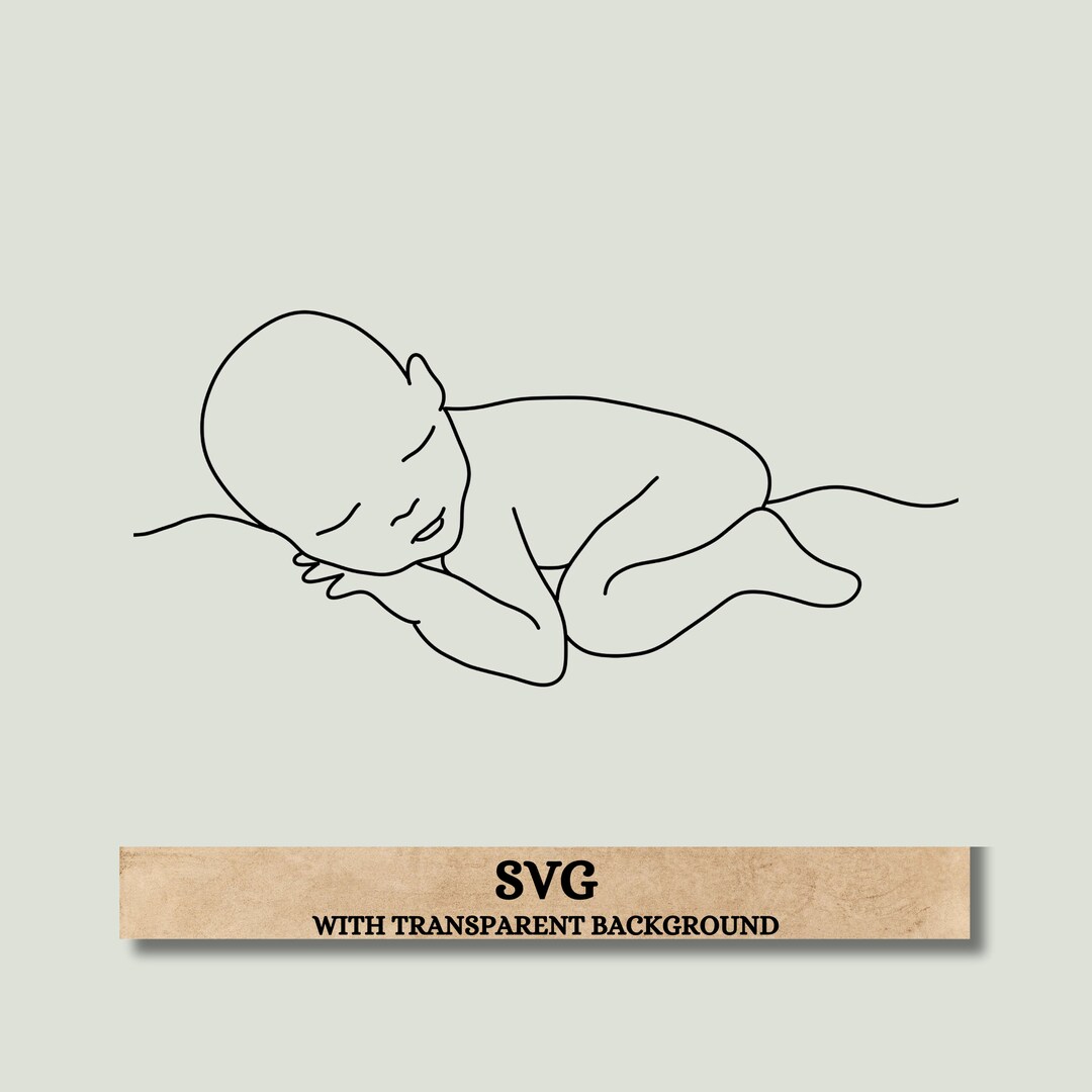 SLEEPING BABY SVG Baby Boy Line Art Svg Baby Svg Baby - Etsy