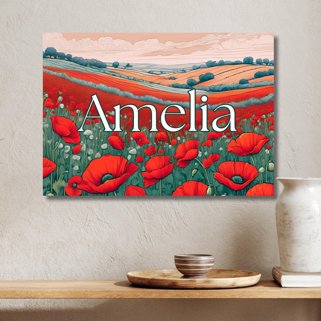 AMELIA Printable A3 Poster - Printable A3 Landscape Poster With Name ...