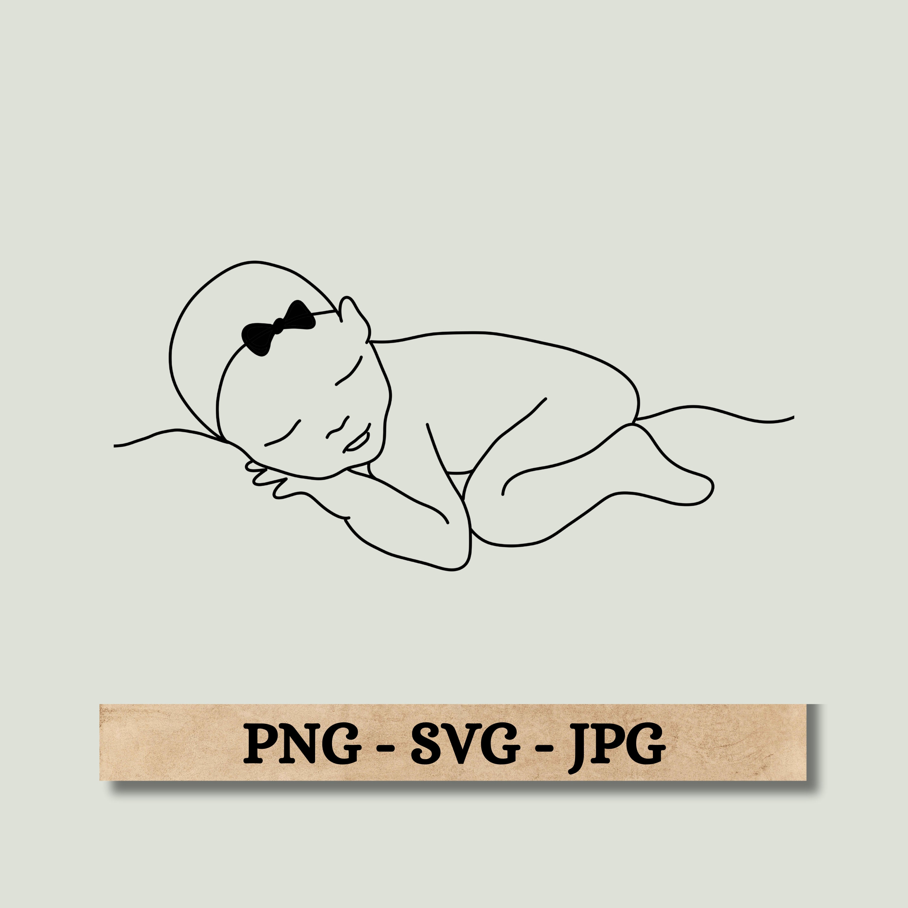 BÉBÉ FILLE PNG dessin au trait bébé Png bébé fille dessin Svg bébé ...