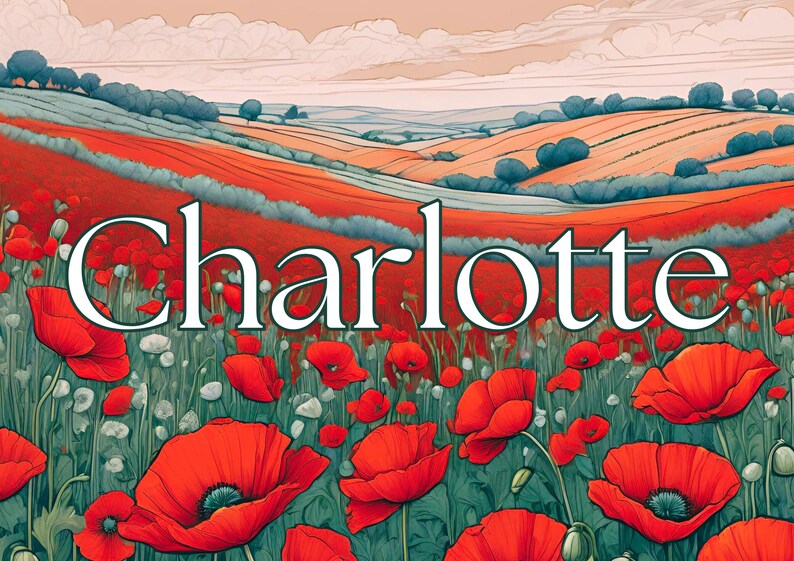 CHARLOTTE Printable A3 Poster - Printable A3 Landscape Poster With Name ...