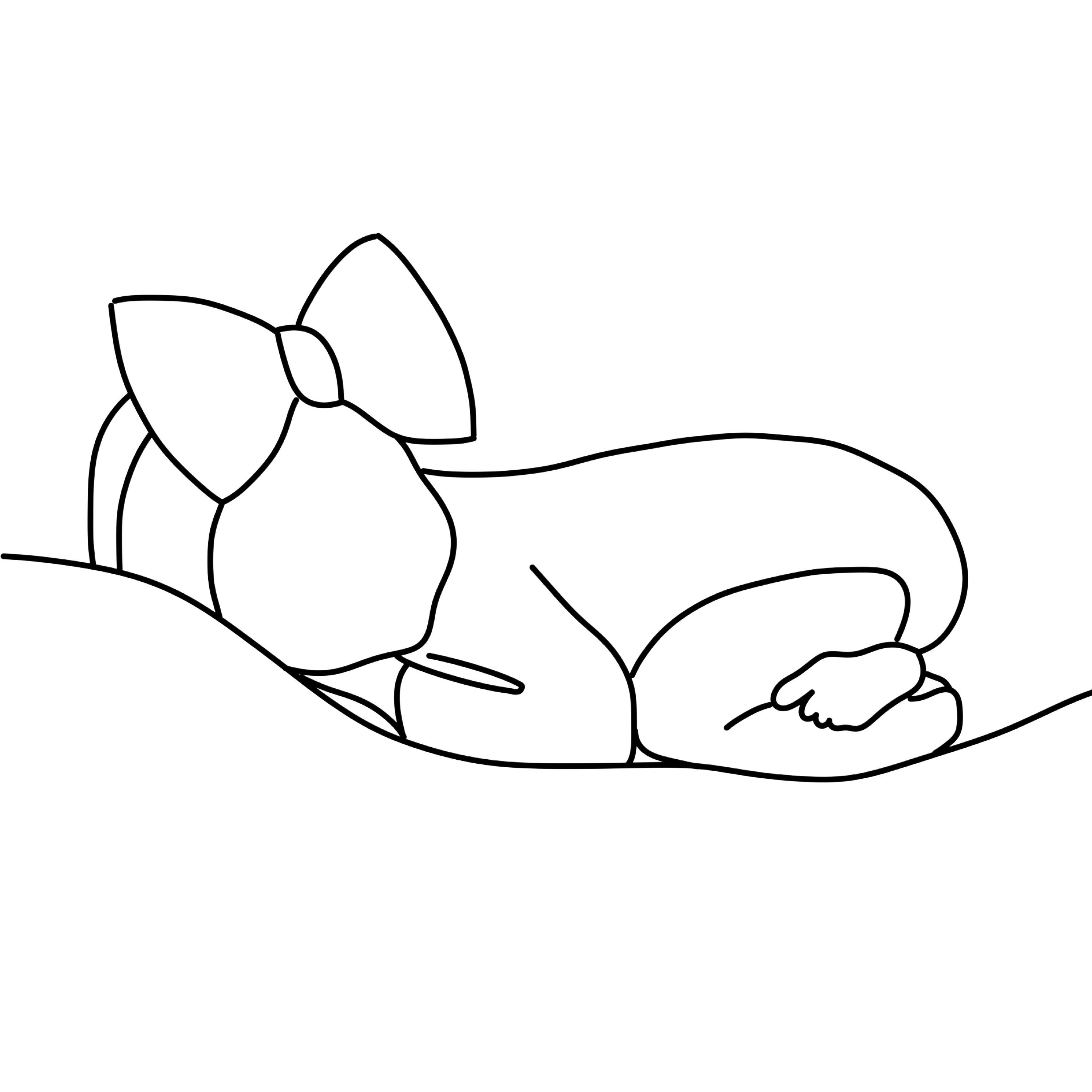 SLEEPING BABY GIRL Png Baby Girl Line Art Png Baby Line Art Baby Sketch ...