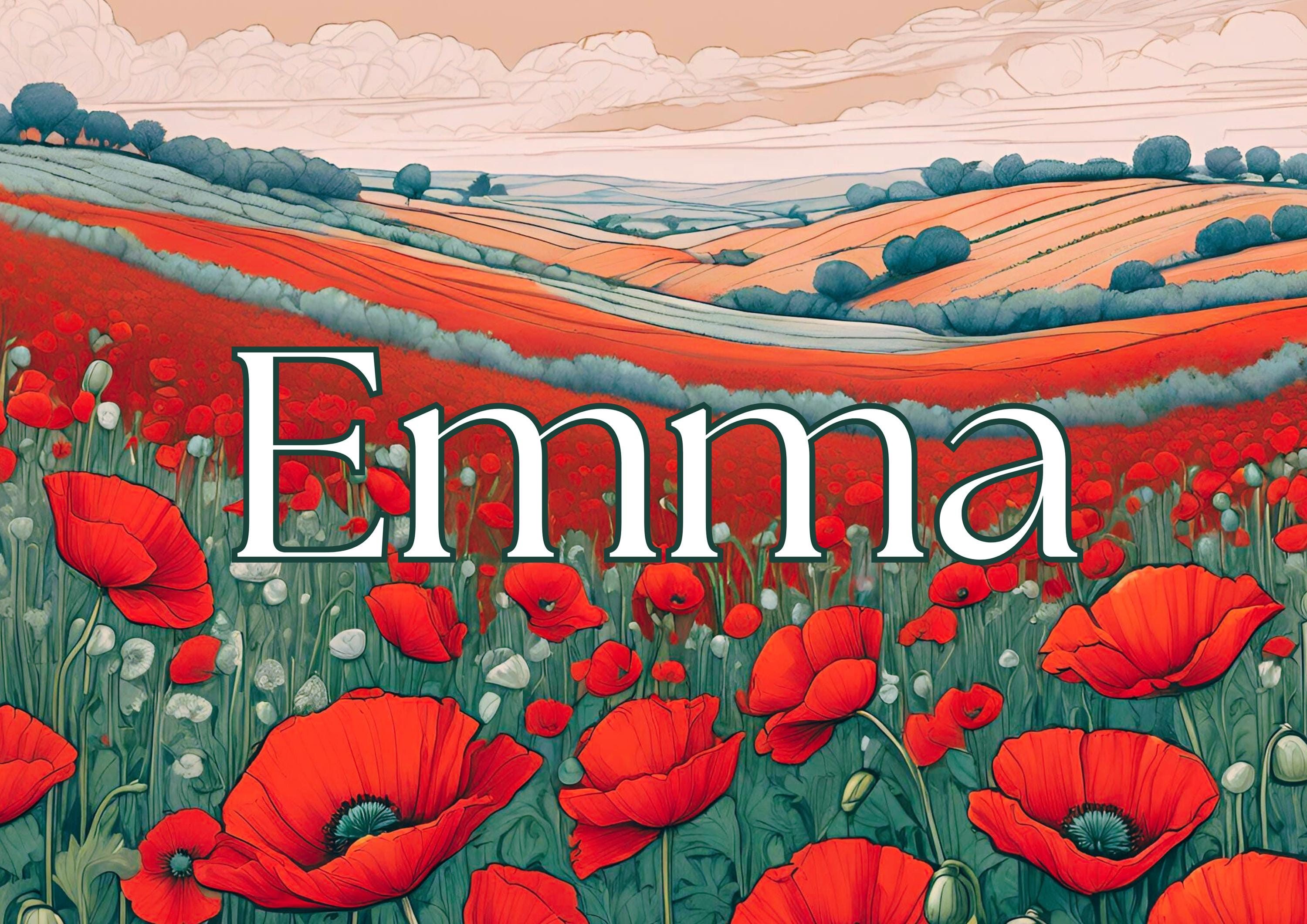 EMMA Printable A3 Poster - Printable A3 Landscape Poster With Name Emma ...