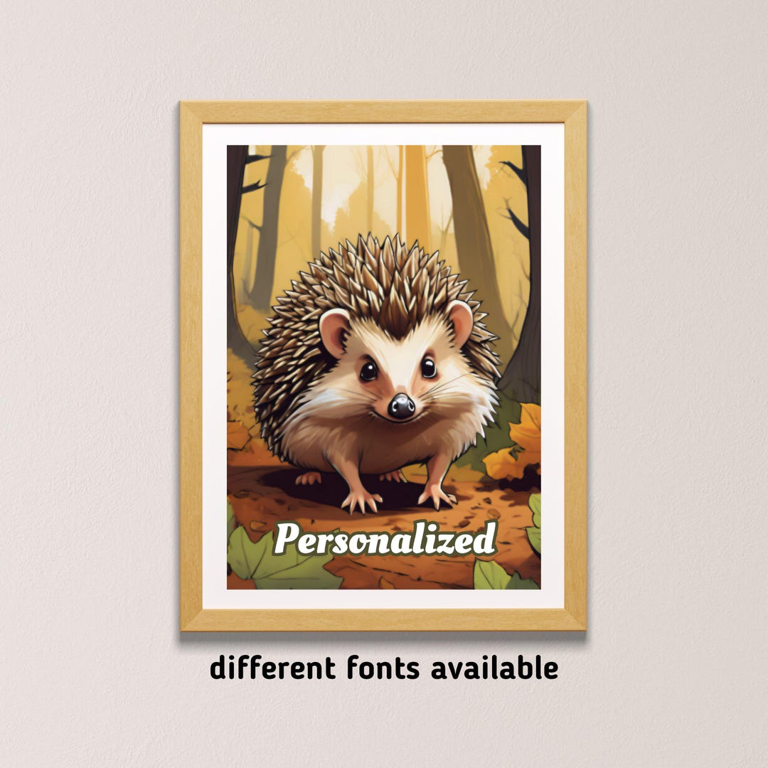 Personalized Hedgehog Art Print - Printable Hedgehog Poster With A ...