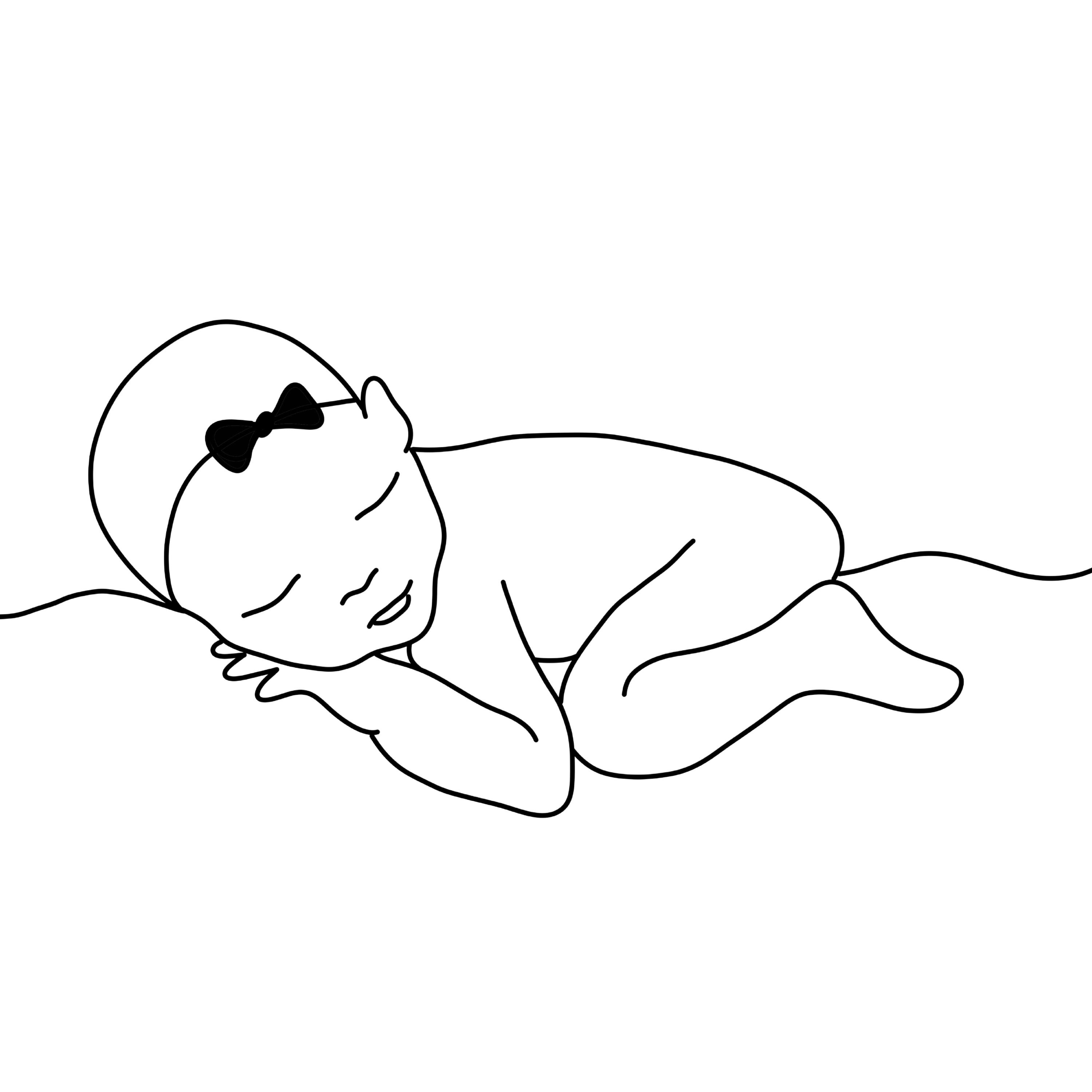 BABY GIRL PNG Baby Line Art Png Baby Girl Line Art Svg Baby Girl Sketch ...