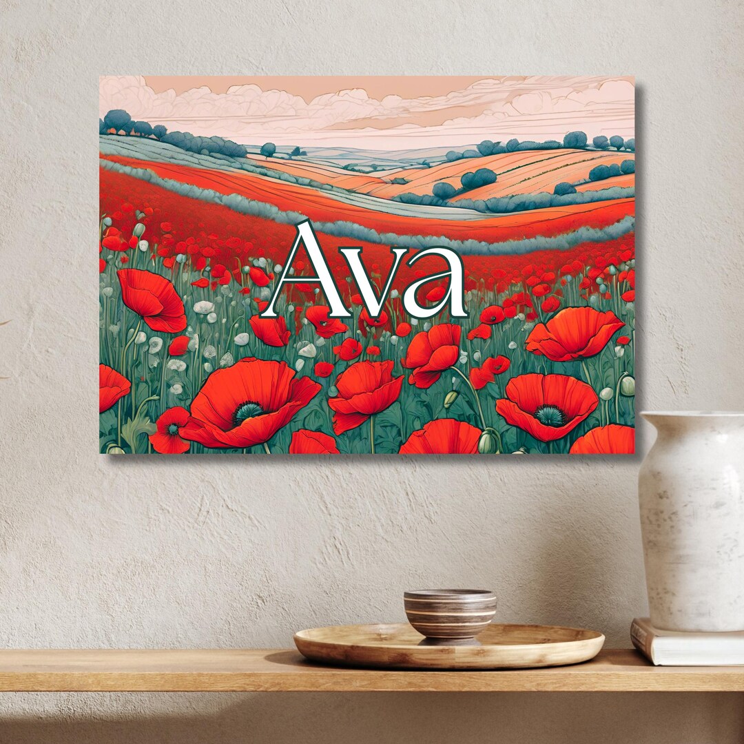 AVA Printable A3 Poster - Printable A3 Landscape Poster With Name Ava ...