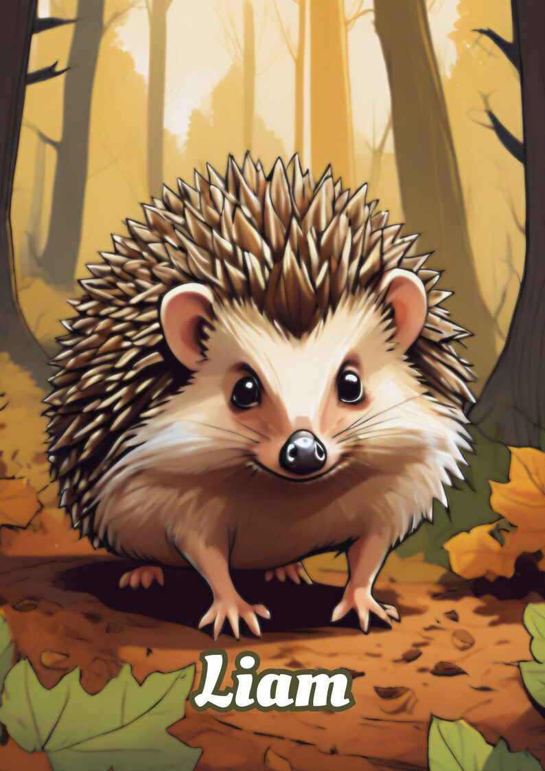 LIAM Printable Poster - Printable Hedgehog A3 Poster With Name Liam ...