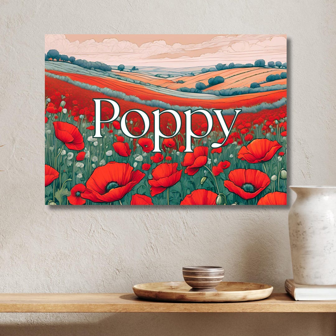 POPPY Printable A3 Poster - Printable A3 Landscape Poster With Name ...