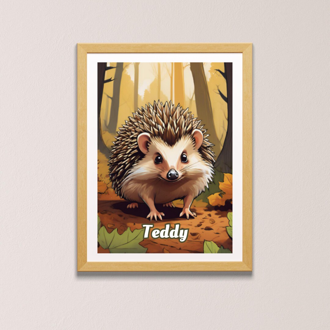 TEDDY Printable Poster - Printable Hedgehog A3 Poster With Name Teddy ...