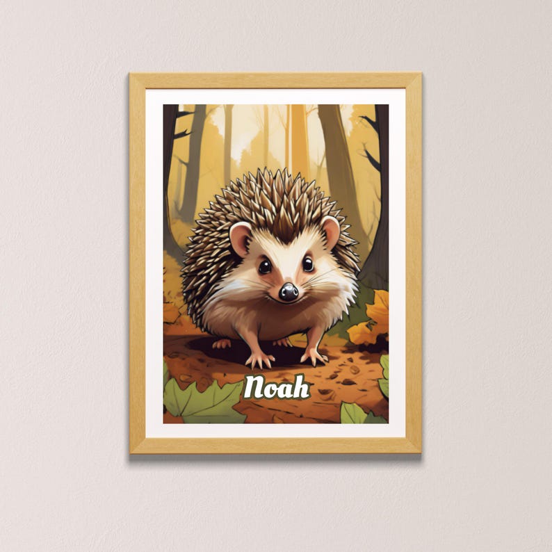 NOAH Printable Poster - Printable Hedgehog A3 Poster With Name Noah ...