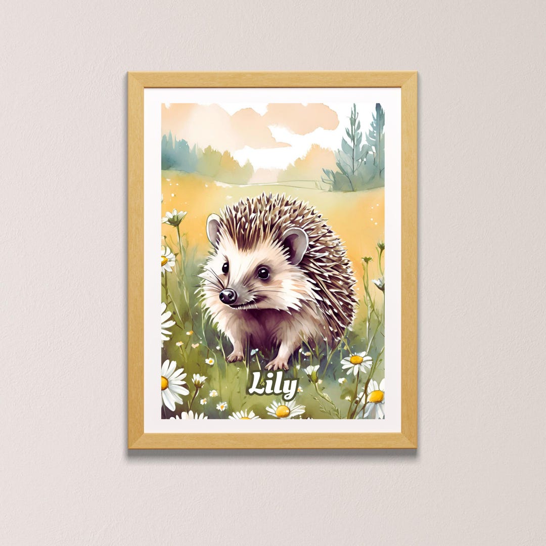 LILY Printable Poster - Printable Hedgehog A3 Poster With Name Lily ...