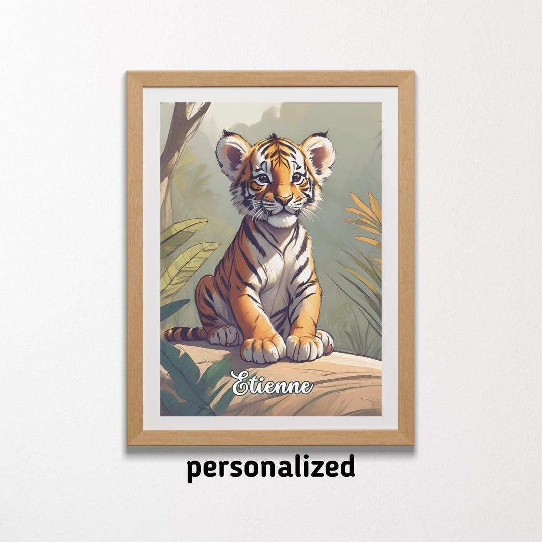 Printable Tiger Poster - Personalized Safari Animal Art - Printable ...