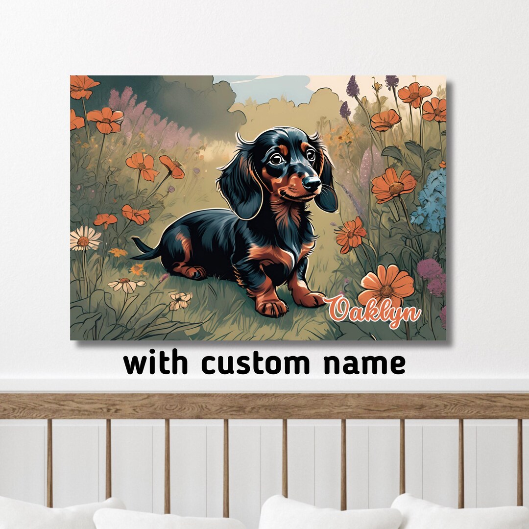 Printable Personalized Dachshund Poster - A3 Poster With Sausage Dog ...
