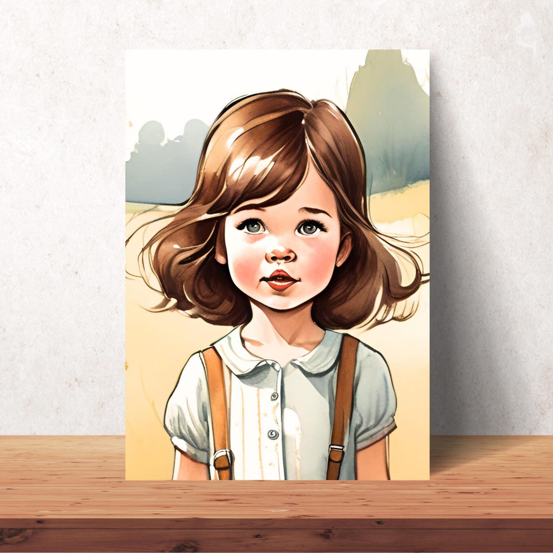 Printable Watercolor Girl Artwork - A4 Poster With A Girl in the Meadow ...