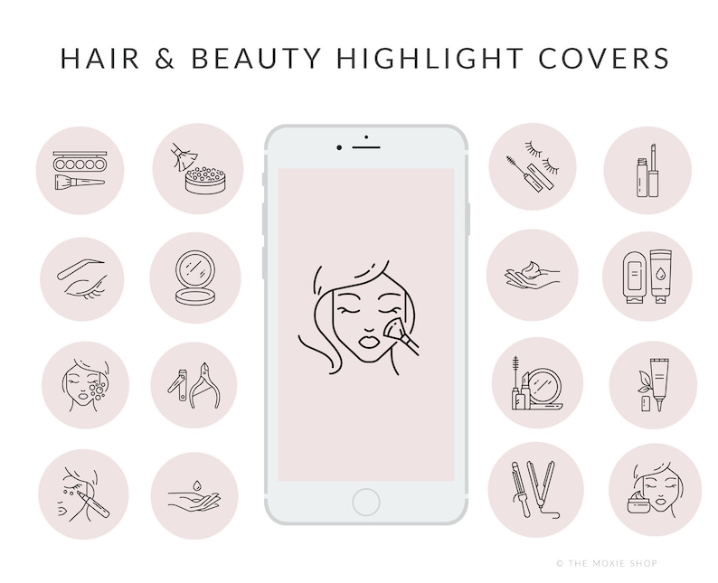 Makeup Artist Instagram Highlight Covers: Beauty Salon Icons (40 Pngs ...