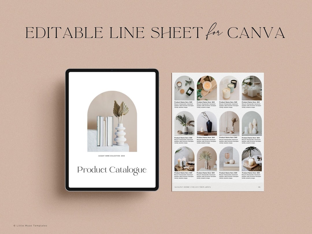 Printable Line Sheet, Wholesale Line Sheet, Wholesale Catalogue ...