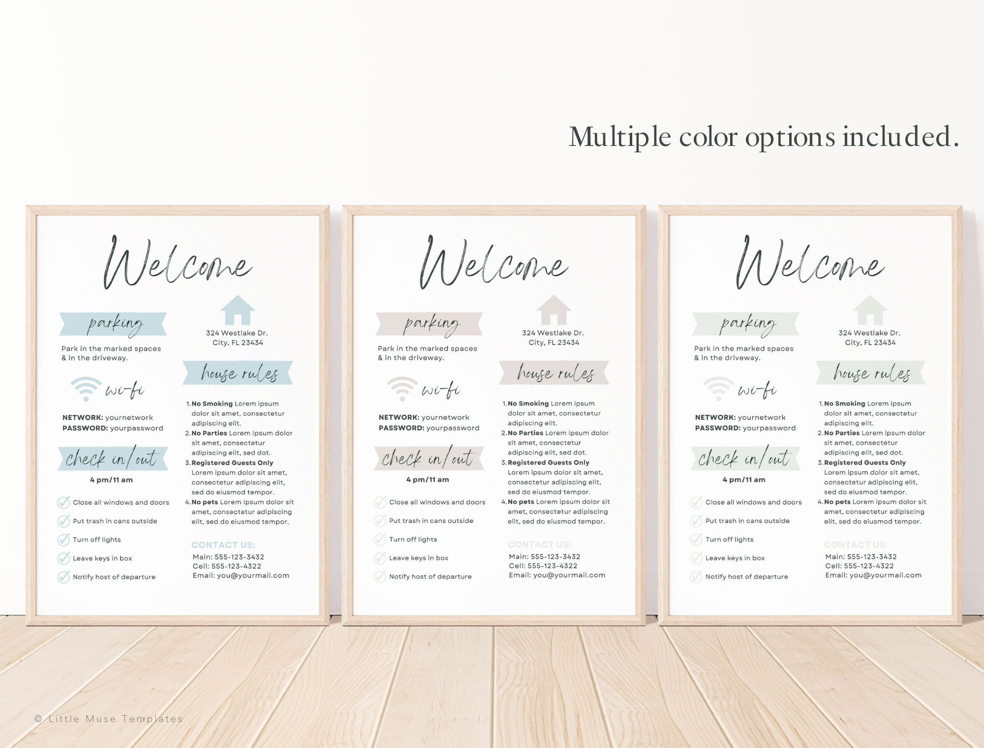 Vacation Rental Welcome Sign Template: Printable Airbnb Host Sign ...