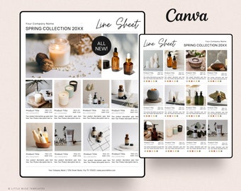 Printable Line Sheet, Wholesale Line Sheet, Wholesale Catalogue ...