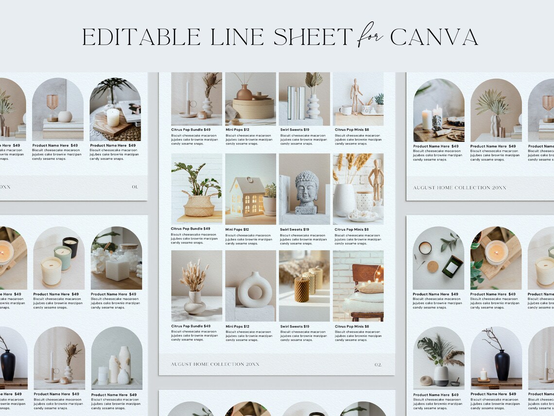 Printable Line Sheet, Wholesale Line Sheet, Wholesale Catalogue ...