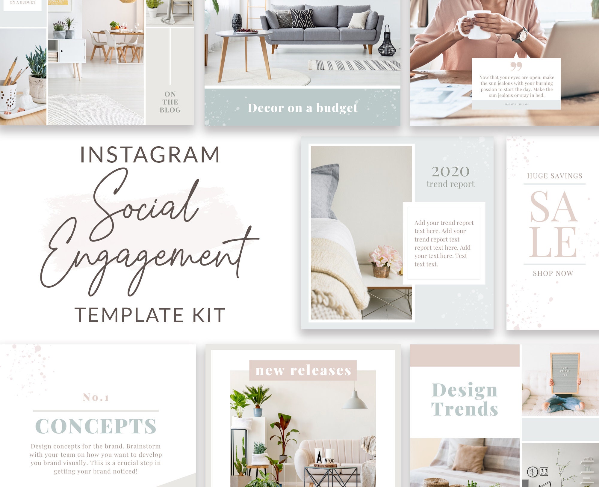 Instagram Post Templates for Canva Instagram Tile Templates for Canva ...