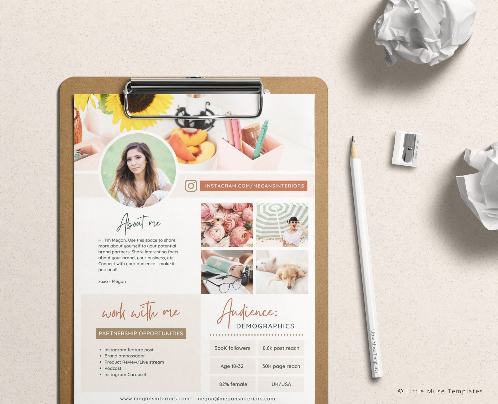 Influencer Media Kit Template One Page Media Kit Template - Etsy