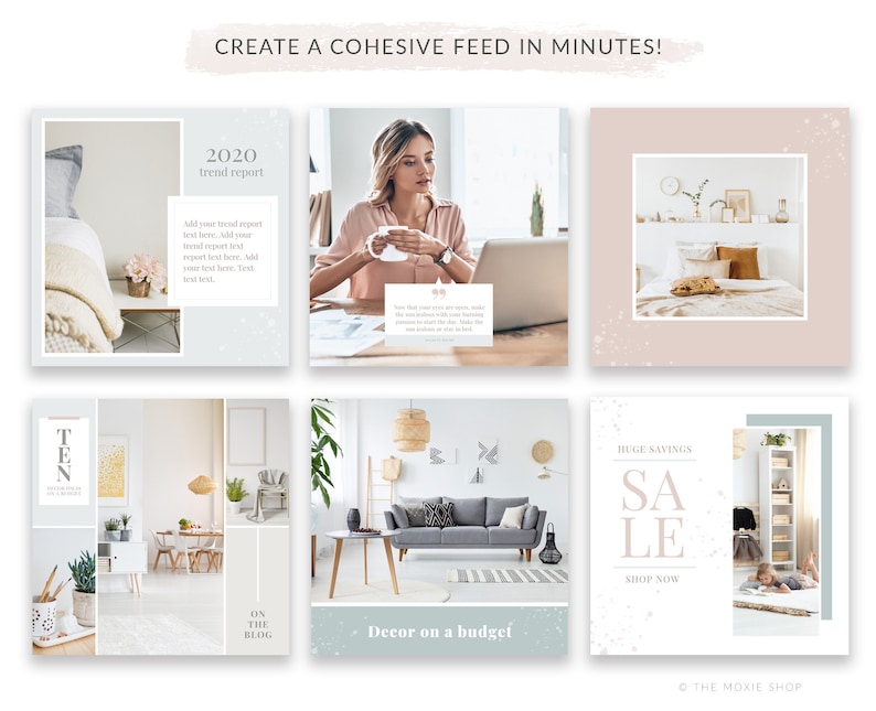 Instagram Post Templates for Canva - Instagram Tile Templates for Canva ...