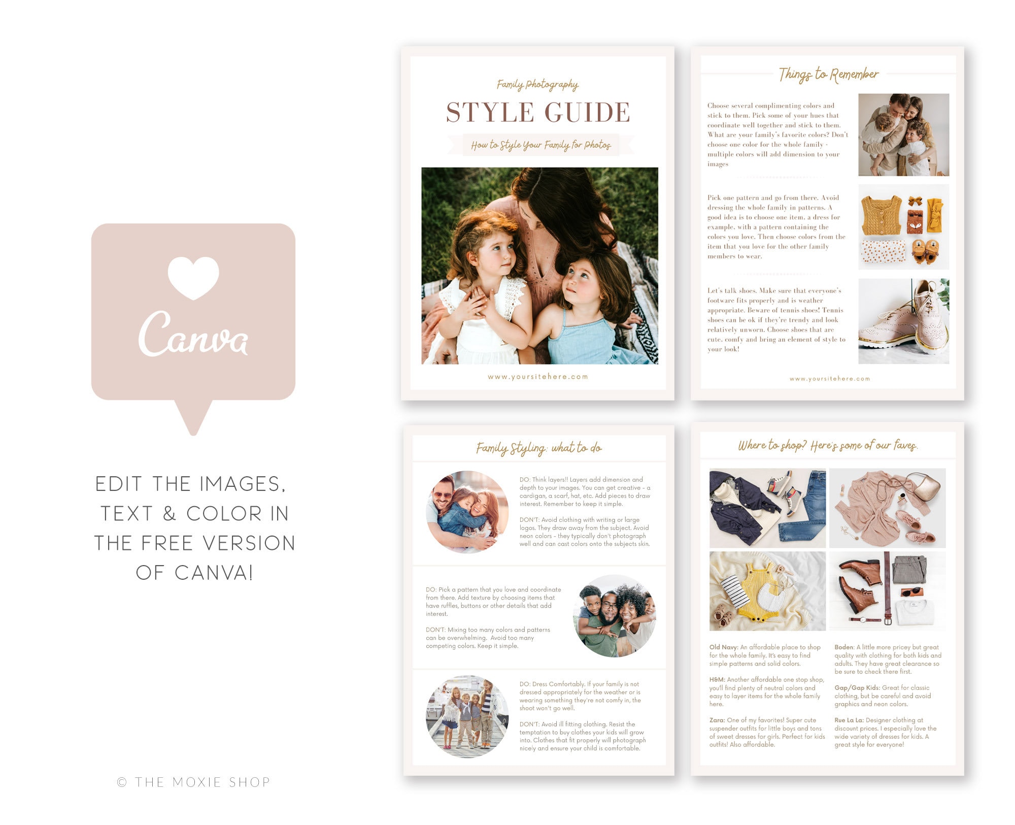 Photography Style Guide for Canva - Canva Templates for Photographers ...
