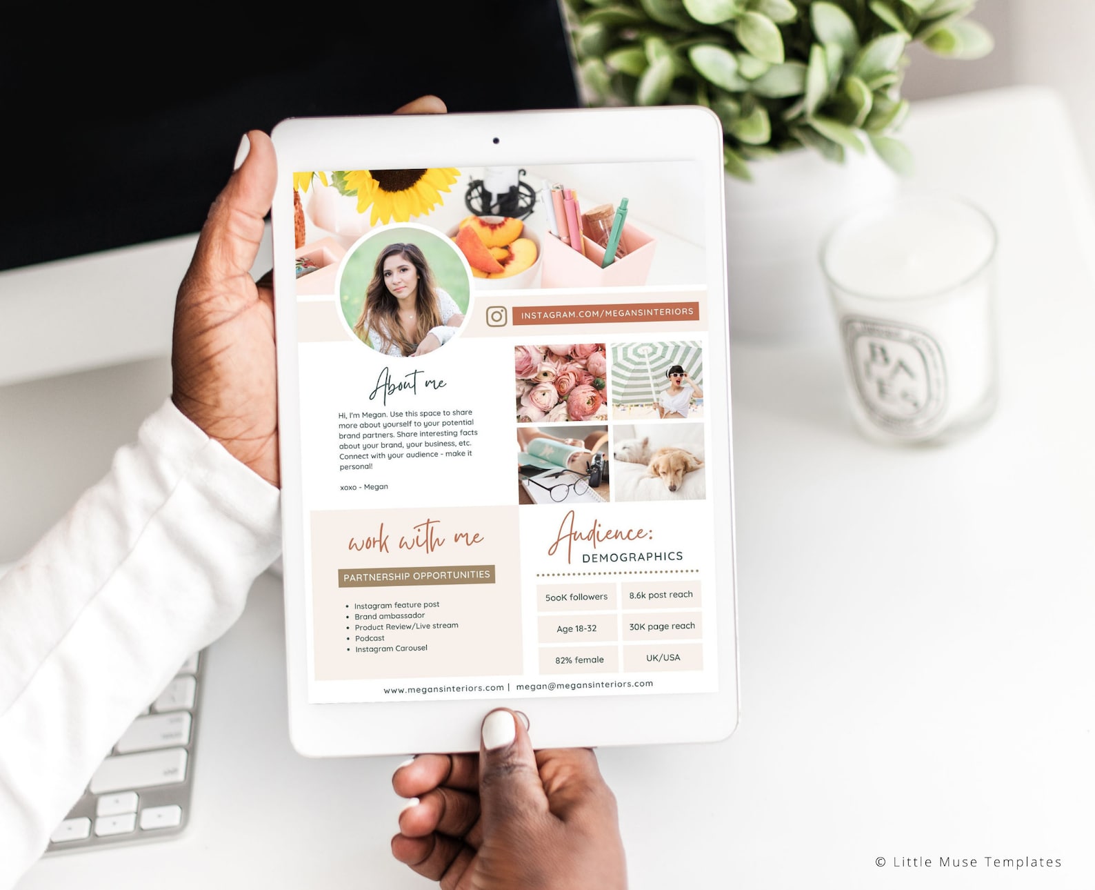 Influencer Media Kit Template One Page Media Kit Template - Etsy