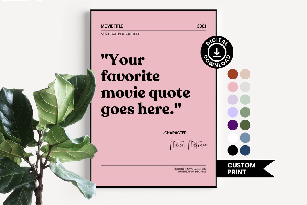 Custom Romantic Comedy Movie Poster Digital Downloadable Print Love ...