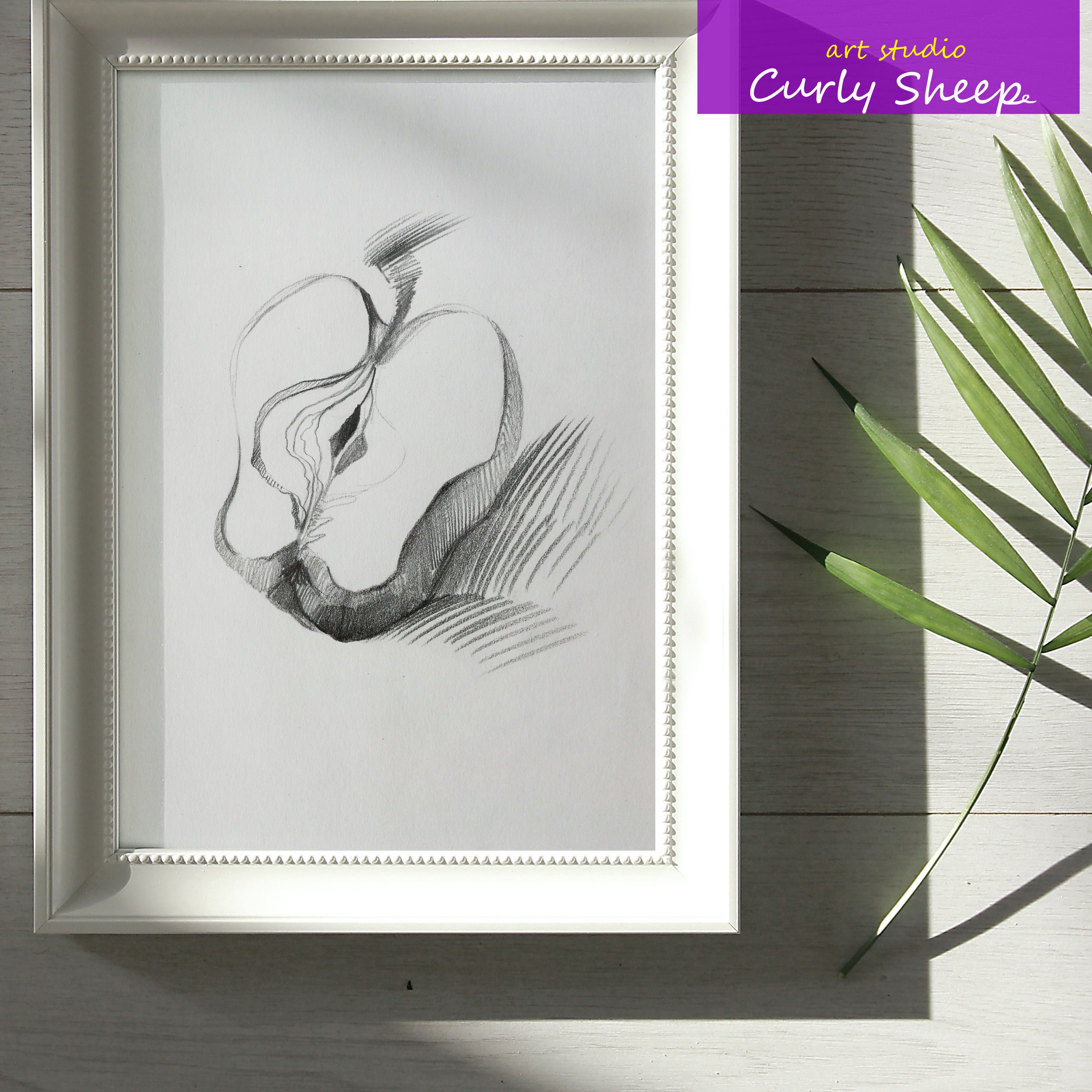 Apple Pencil Drawing A4, Pencil Sketch, Apple Drawing, Original Pencil ...