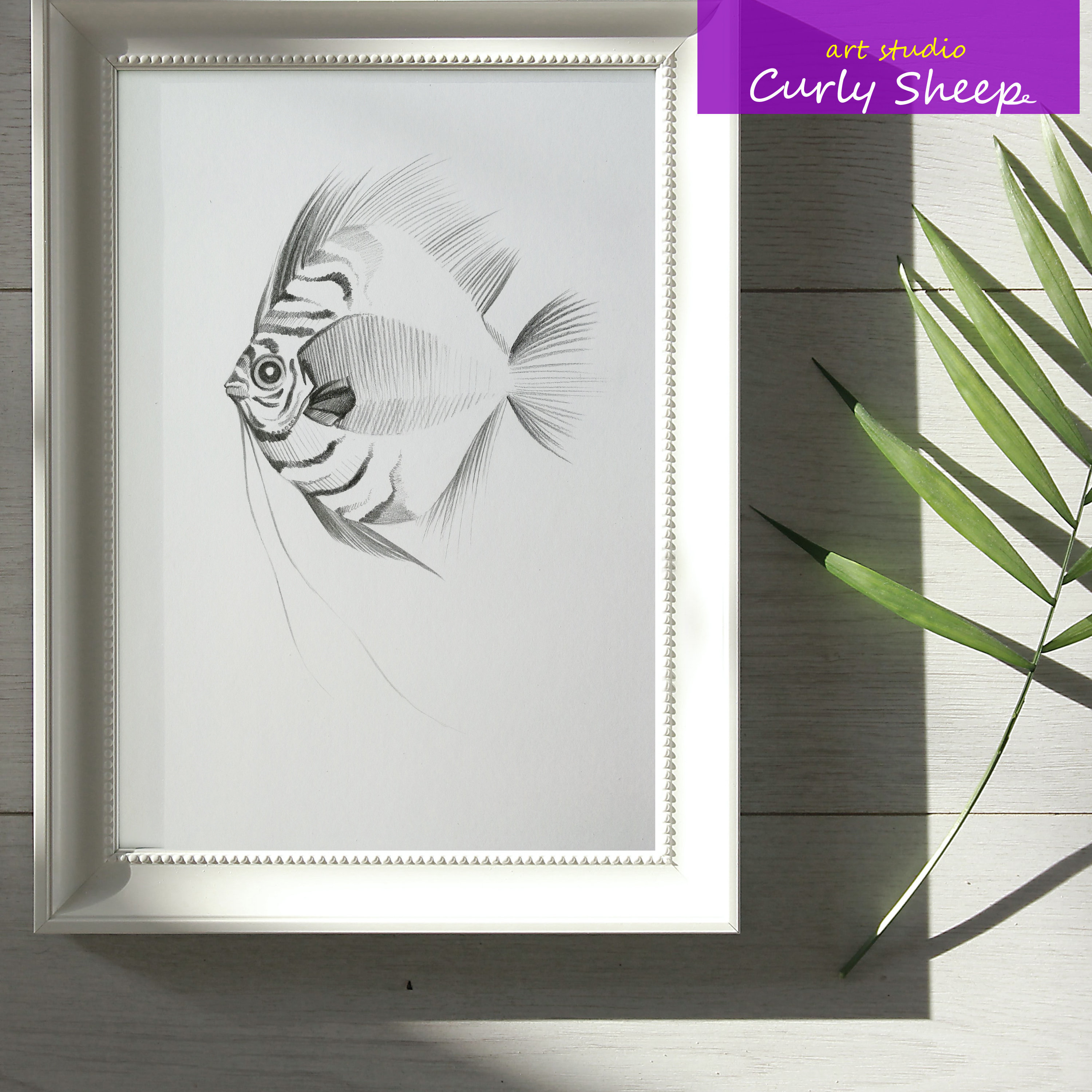 Fish Pencil Drawing A4, Pencil Sketch, Fish Pencil Sketch, Original ...