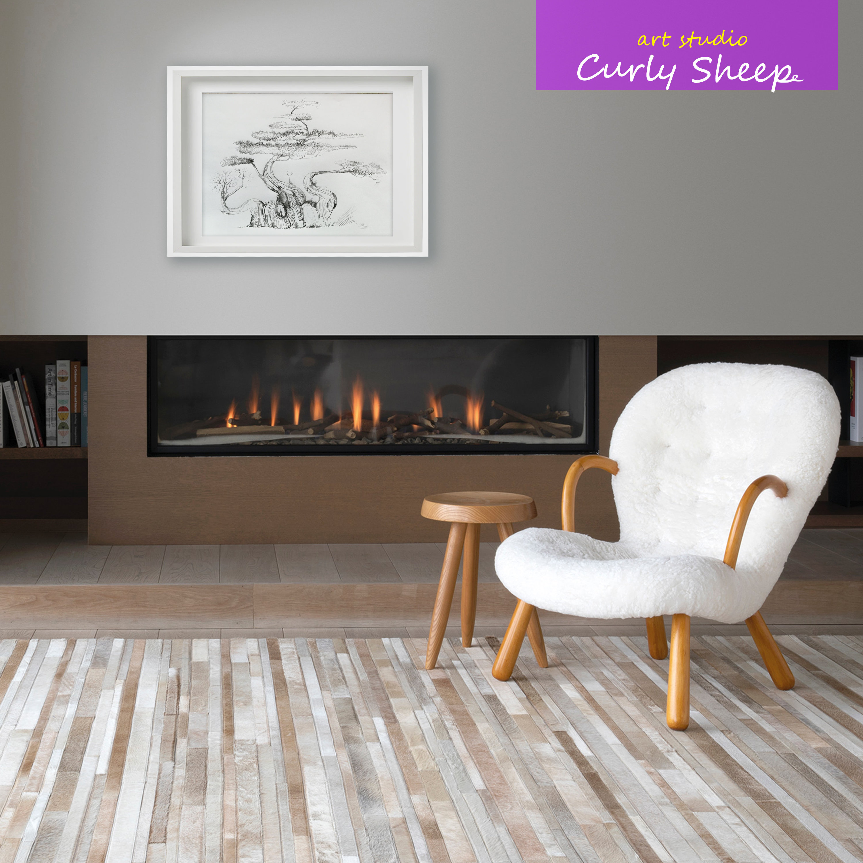 Tree Pencil Drawing A4, Huge Tree Drawing, Big Tree Drawing Original ...