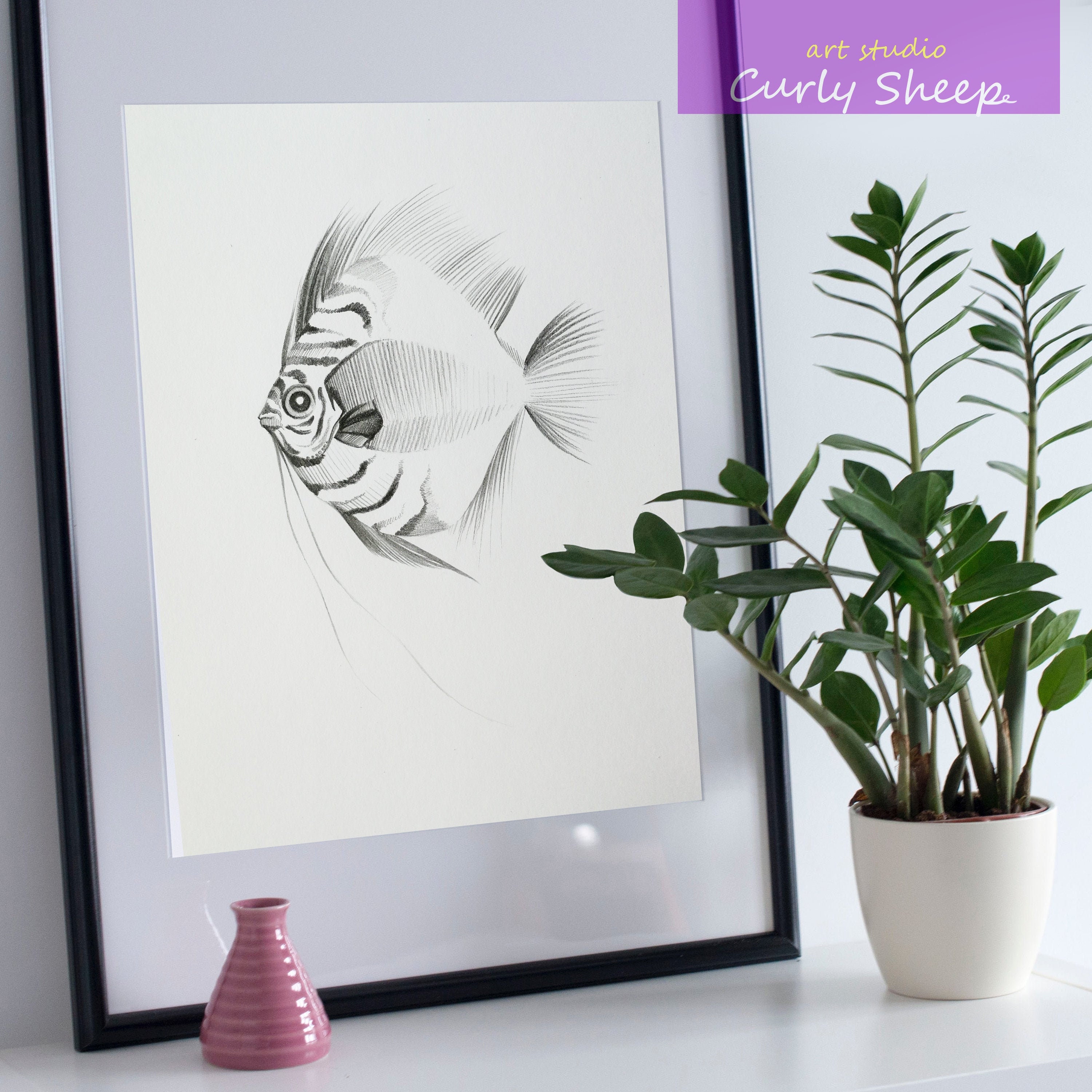 Fish Pencil Drawing A4, Pencil Sketch, Fish Pencil Sketch, Original ...