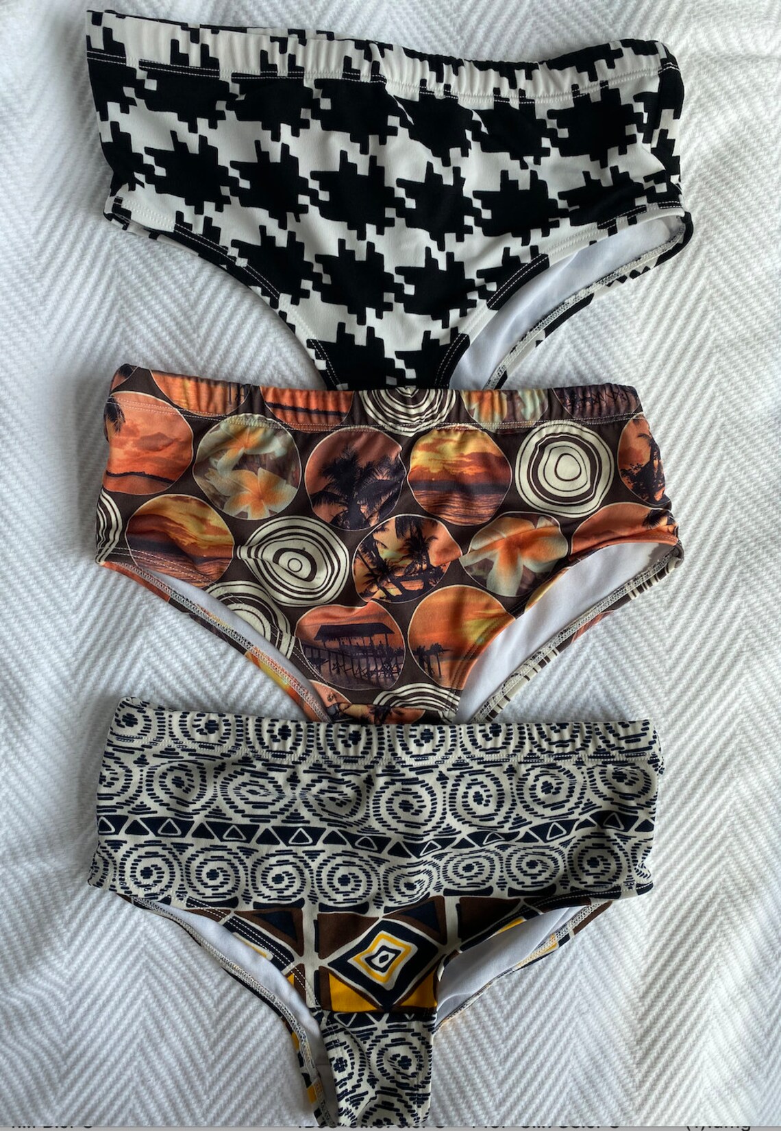 Retro Bubble Print Sunga Style Men's Swimsuit - Etsy