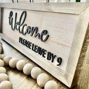 Please Leave by 9; Home Decor Sign, Funny Home Decor Sign, Funny ...