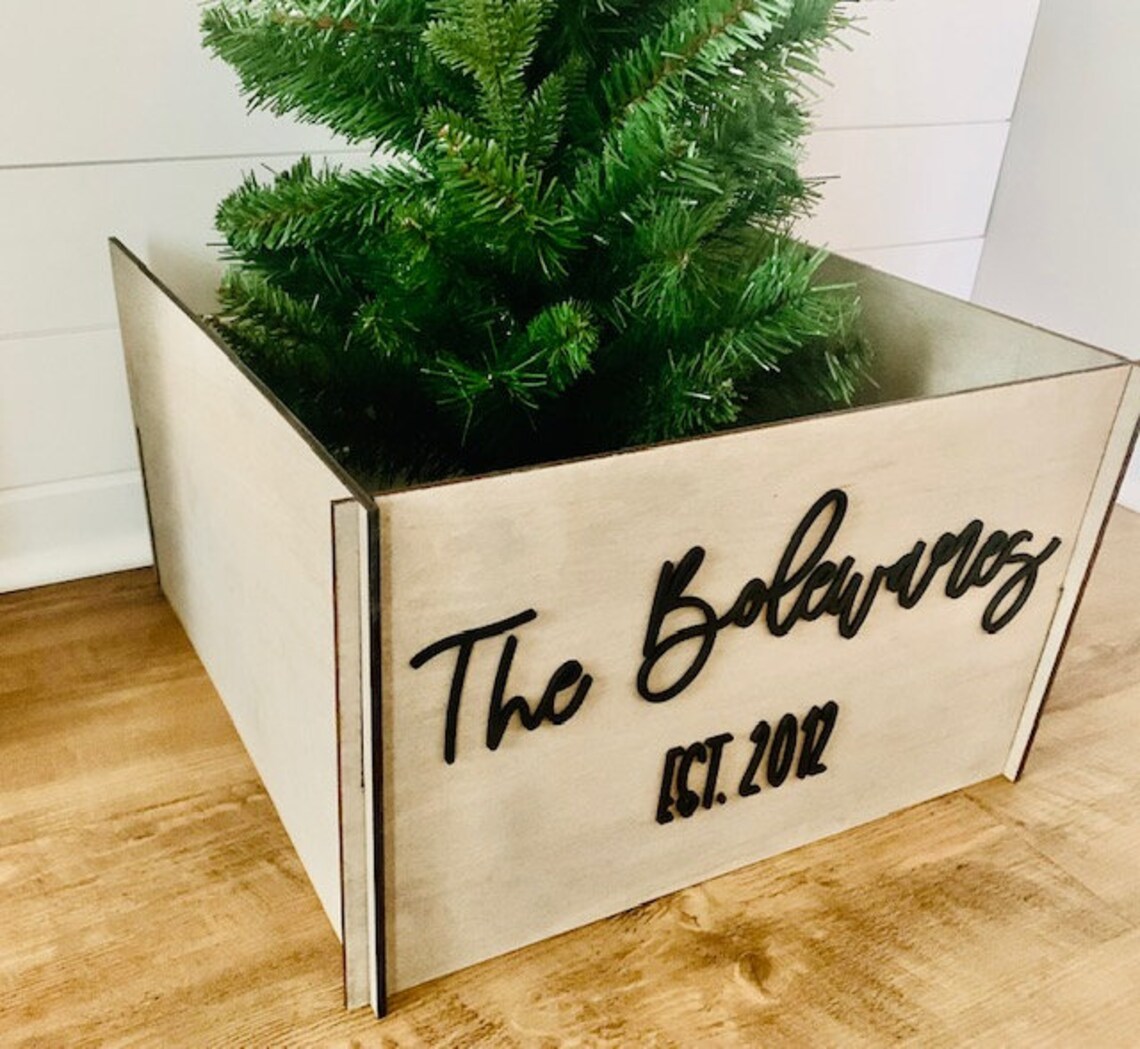 Christmas Tree Collar Wooden Tree Collar Personalized Tree | Etsy