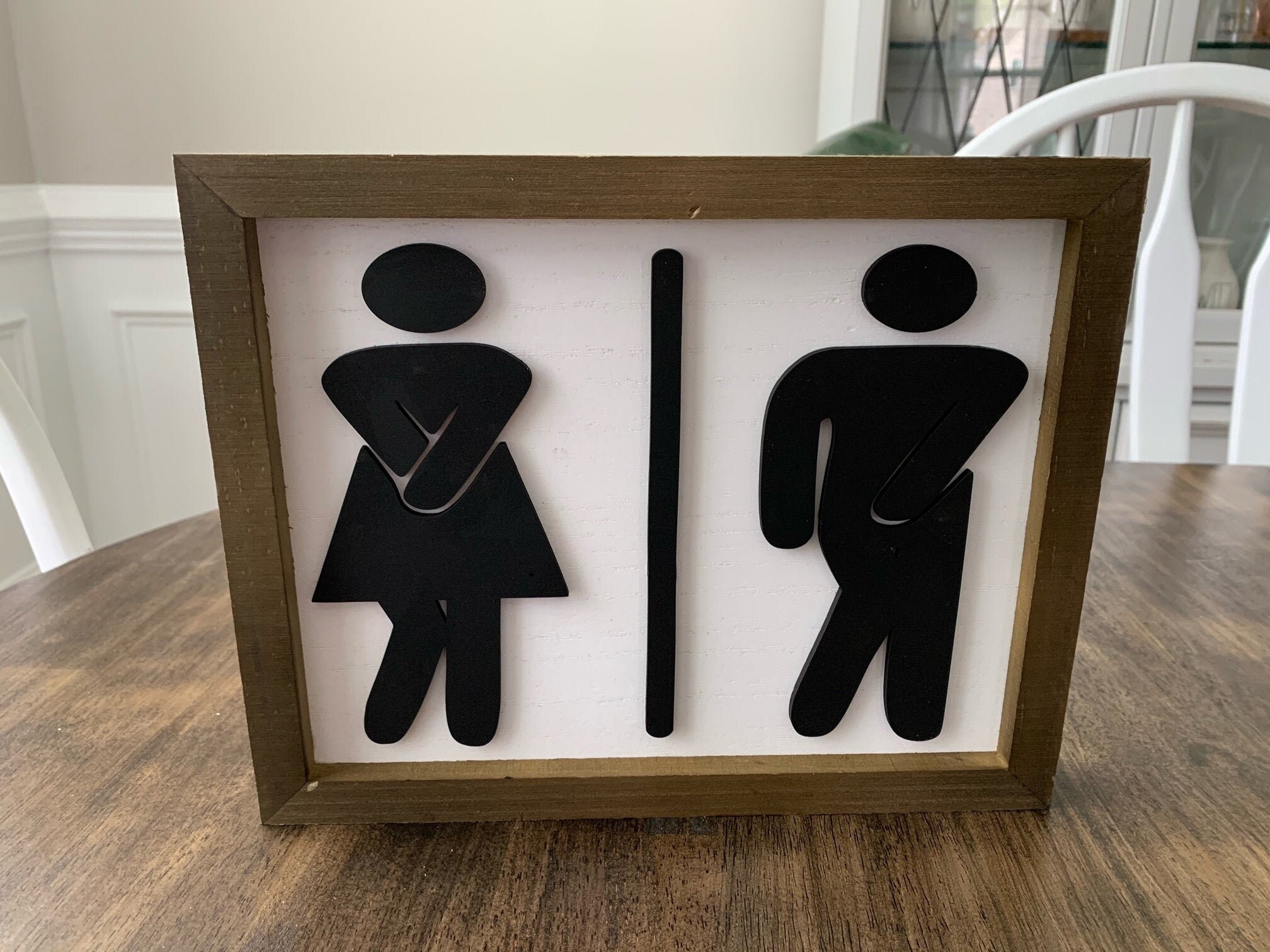 Male & Female Potty Dance Sign Bathroom Decor Bathroom Sign - Etsy