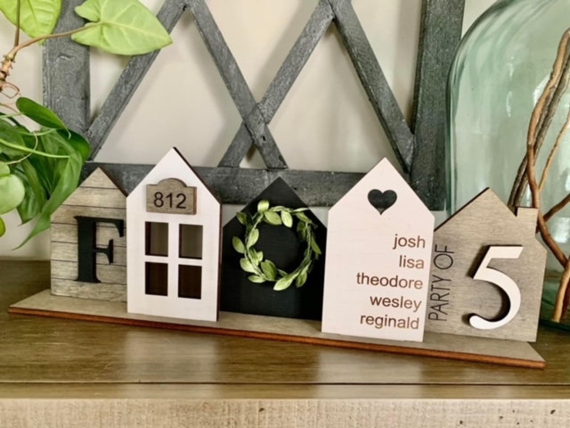 Personalized Tiny Homes Shelf Sitter; Custom Home Sign, Custom Standing ...