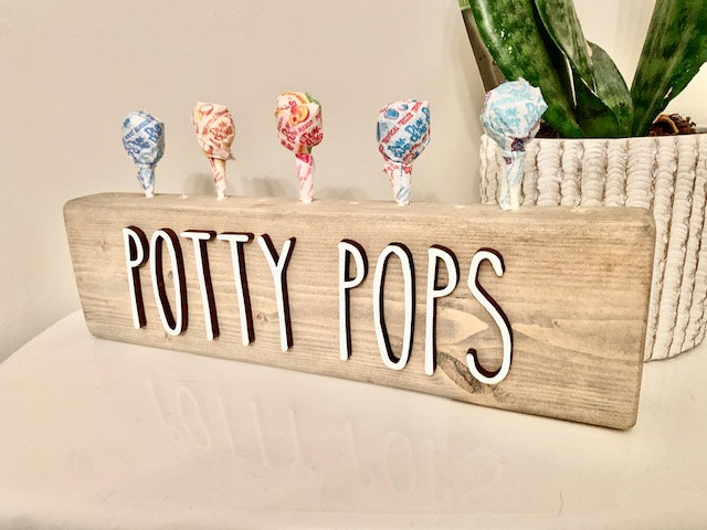 Potty Pops Wood Sign; Potty Training, Bathroom Decor, Potty Training ...
