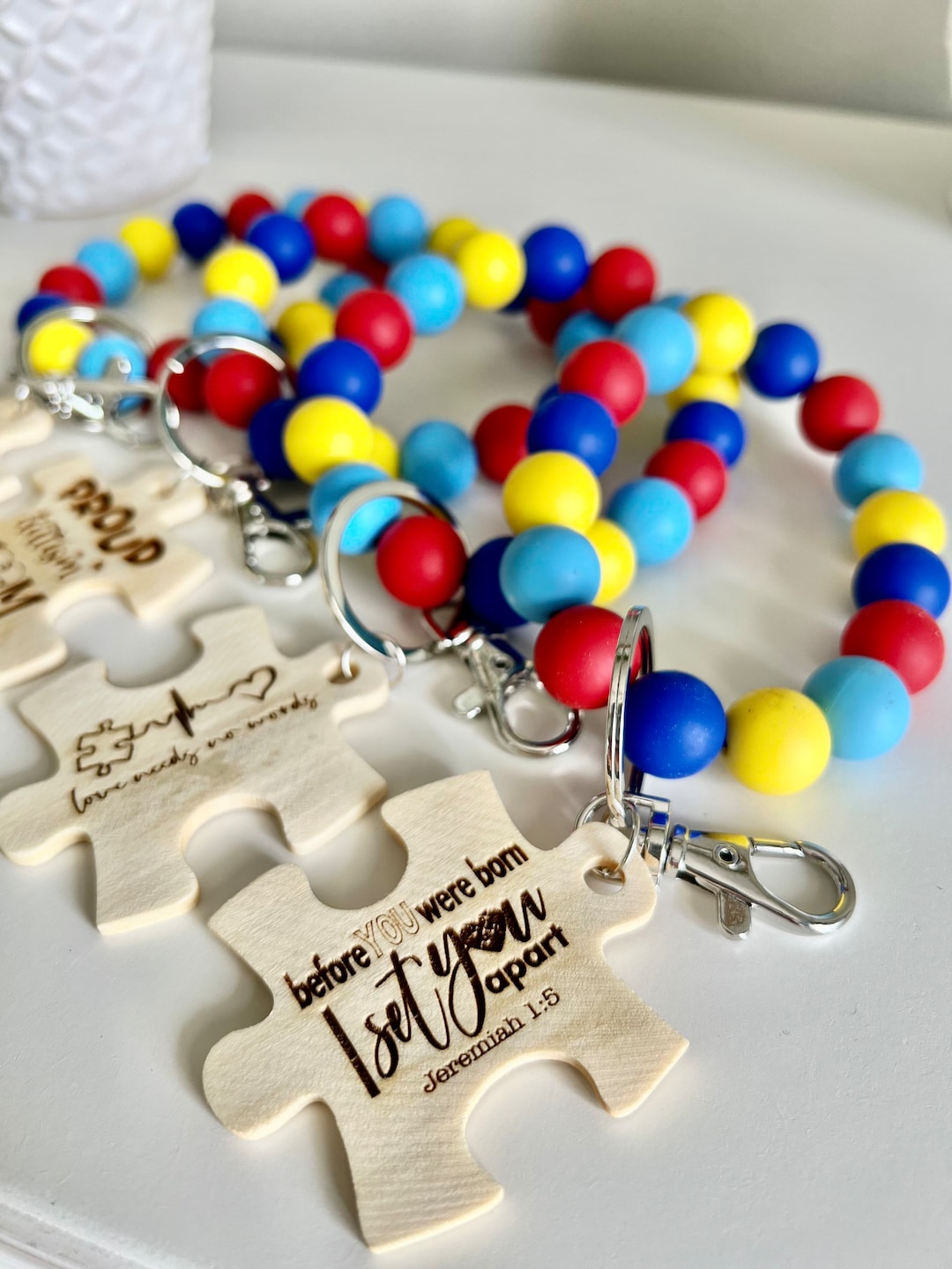 Autism Wristlet Keychain, Proud Autism Mom Keychain, Teacher Keychain ...