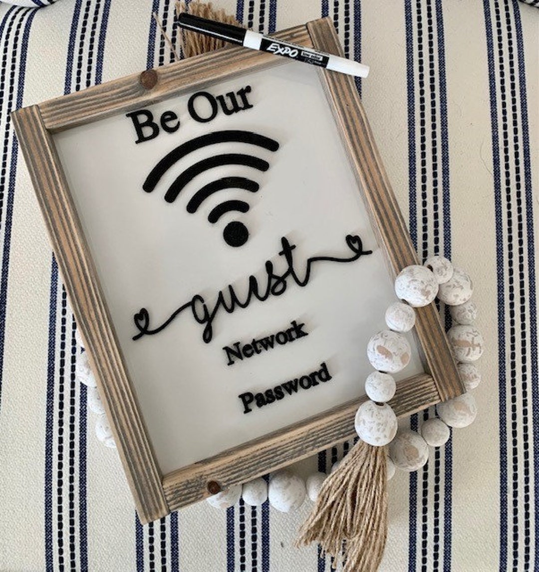 Be Our Guest Wifi Sign; Dry Erase Sign, Wifi Network & Password Sign ...