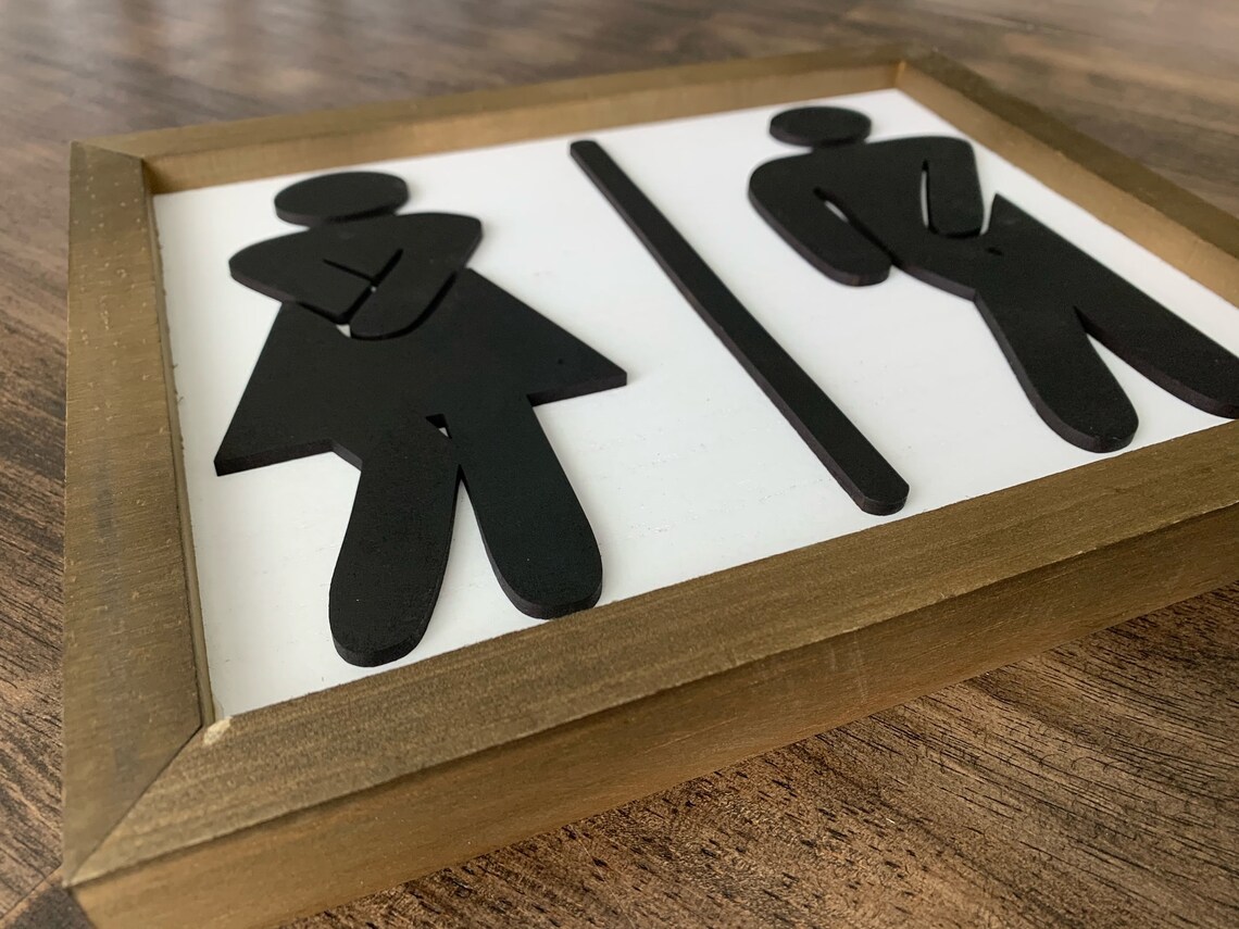 Male & Female Potty Dance Sign Bathroom Decor Bathroom Sign - Etsy