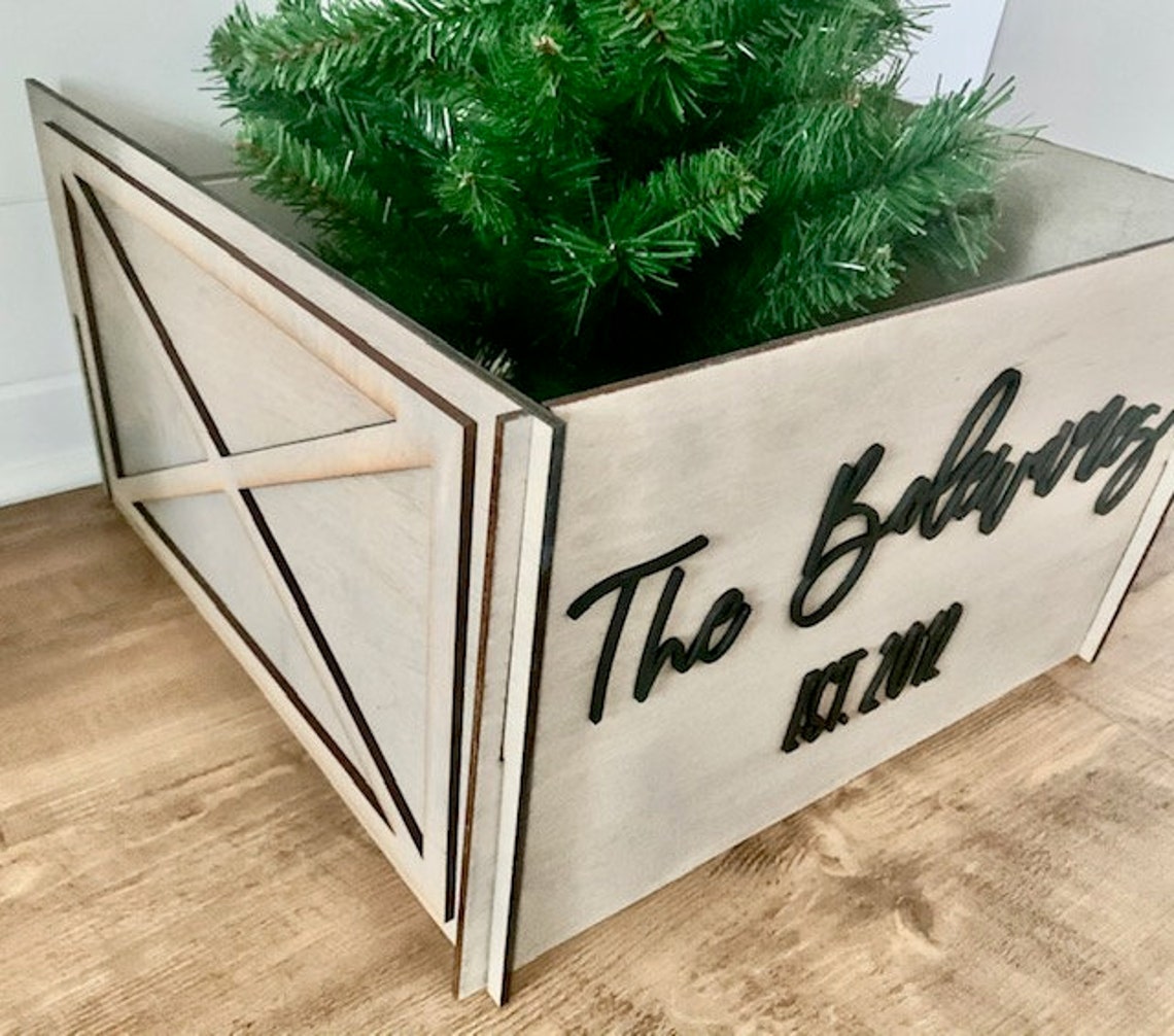 Christmas Tree Collar Wooden Tree Collar Personalized Tree | Etsy