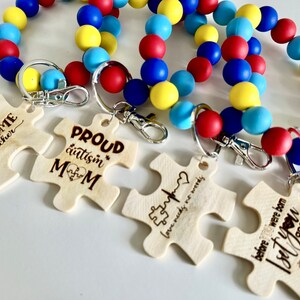 Autism Wristlet Keychain, Proud Autism Mom Keychain, Teacher Keychain ...