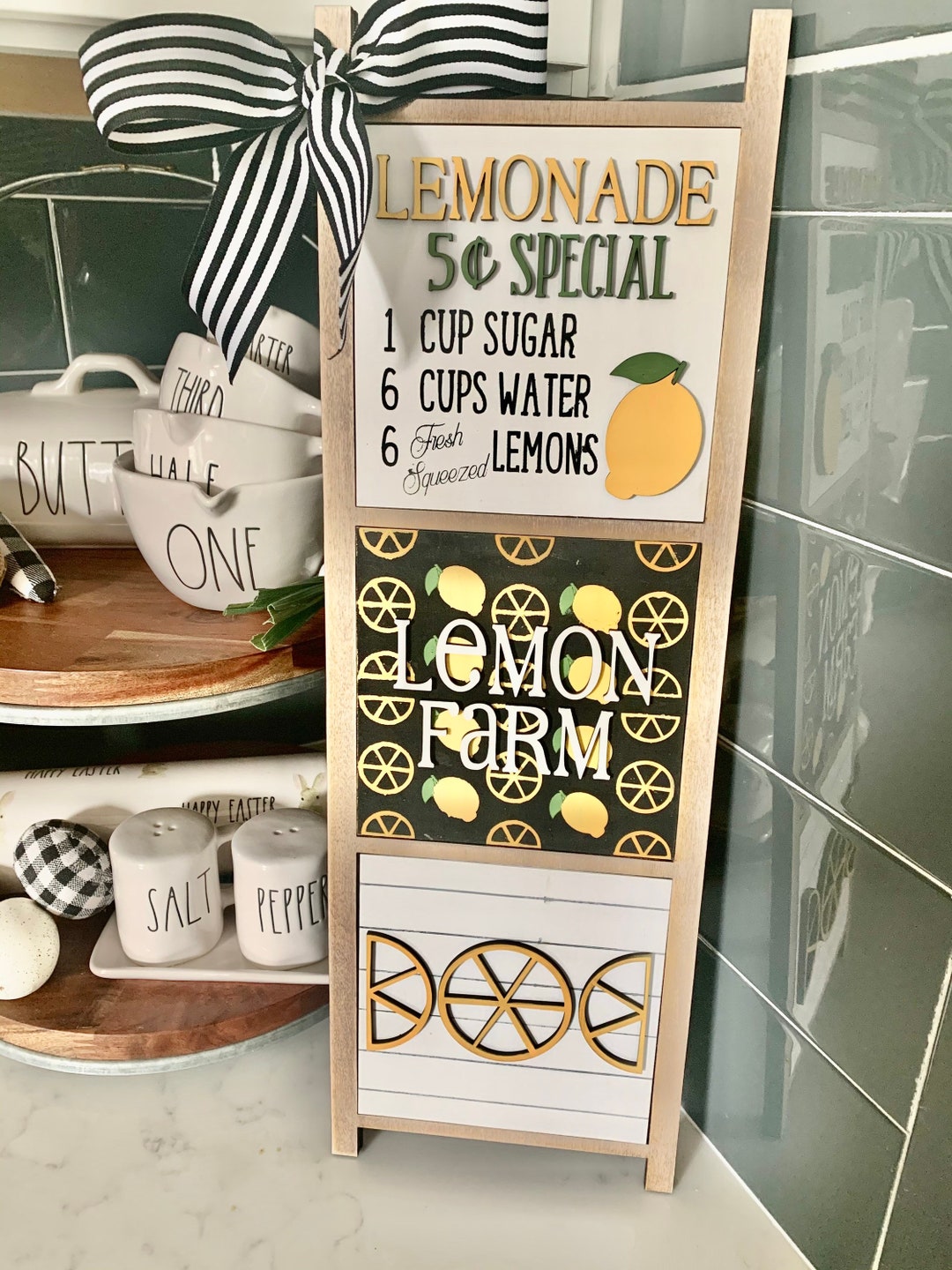 Interchangeable Leaning Ladder & Lemon Set; Lemon Decor, Leaning Ladder ...